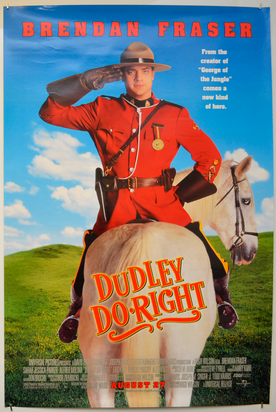 “Dudley Do-Right” Original One Sheet Poster - Film Poster - Movie Post – pastposters
