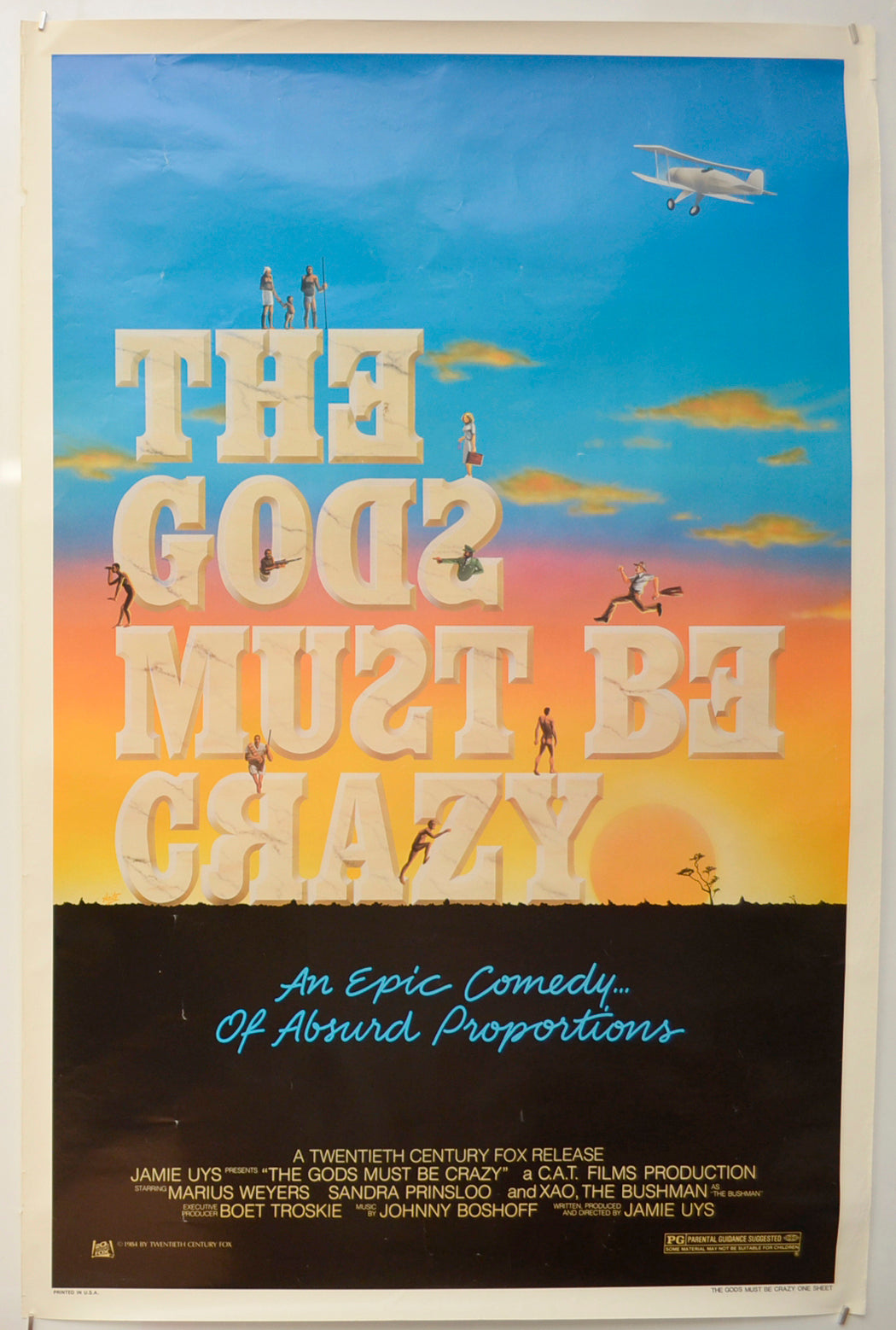 “The Gods Must Be Crazy” Original One Sheet Poster - Film Poster - Mov ...