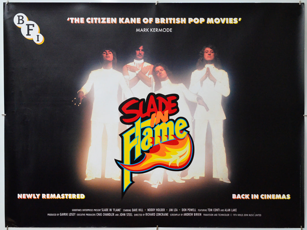 “Slade in Flame” Original Quad Poster - Film Poster - Movie Poster – pastposters