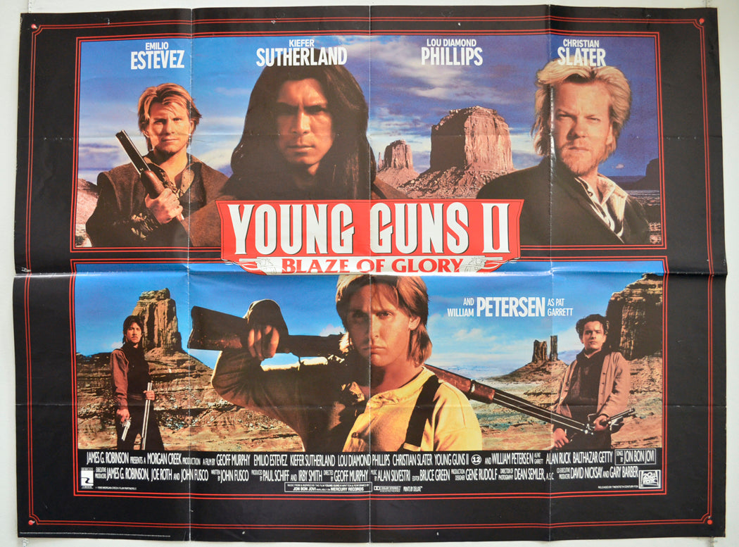 “Young Guns II : Blaze Of Glory” Original British Quad Poster - Film P – pastposters