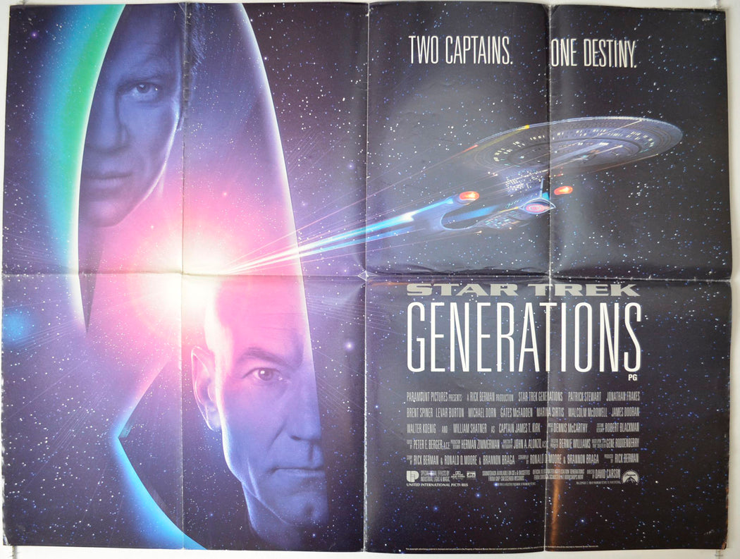 “Star Trek : Generations” Original British Quad Poster - Movie Poster ...
