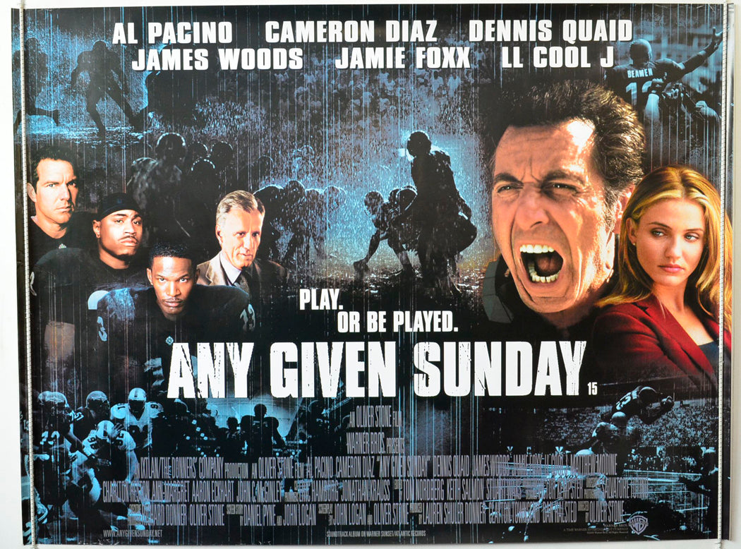 “Any Given Sunday” Original British Quad Poster - Movie Poster ...