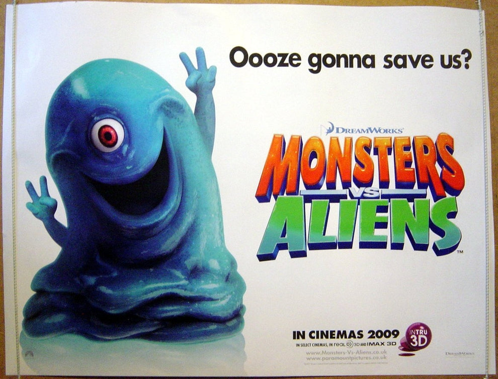 “Monsters vs Aliens” (Teaser) Original Quad Movie Poster – pastposters