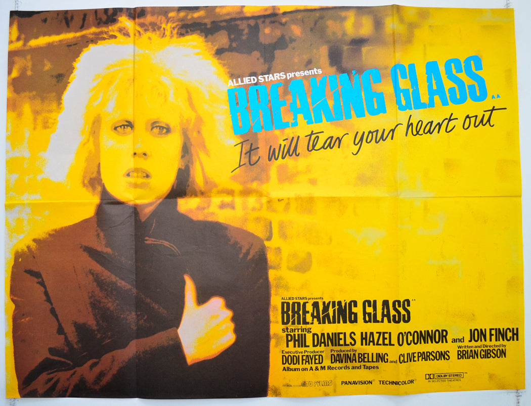 “Breaking Glass” Original Quad Poster - Film Poster - Movie Poster ...