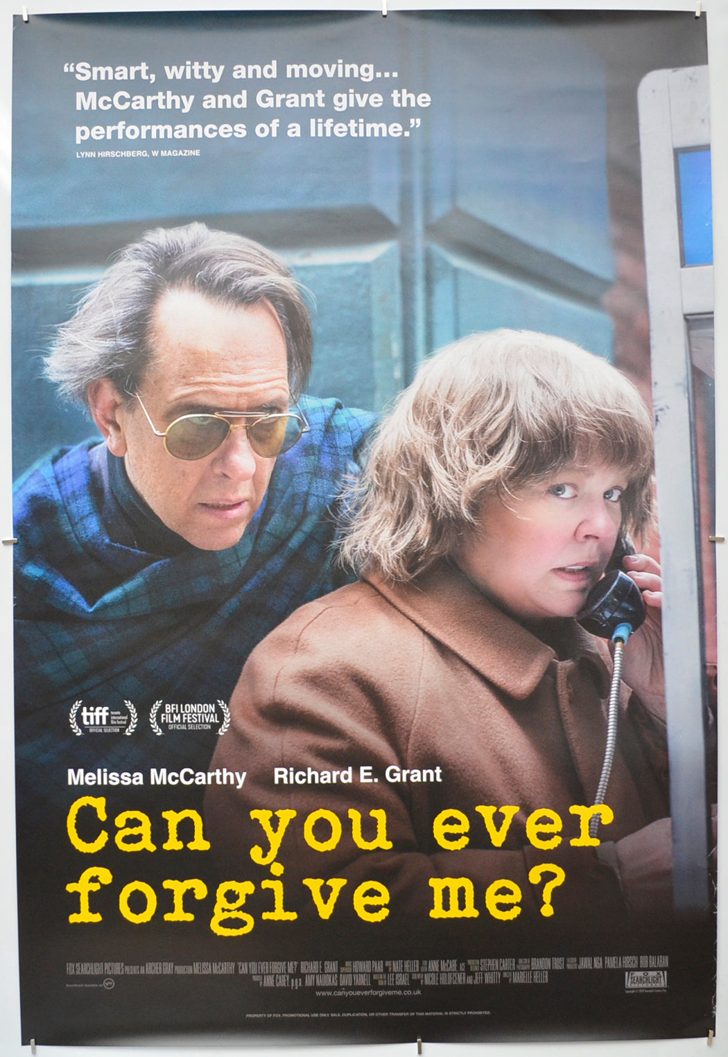 “Can You Ever Forgive Me?” - Original One Sheet Poster - Film Poster ...