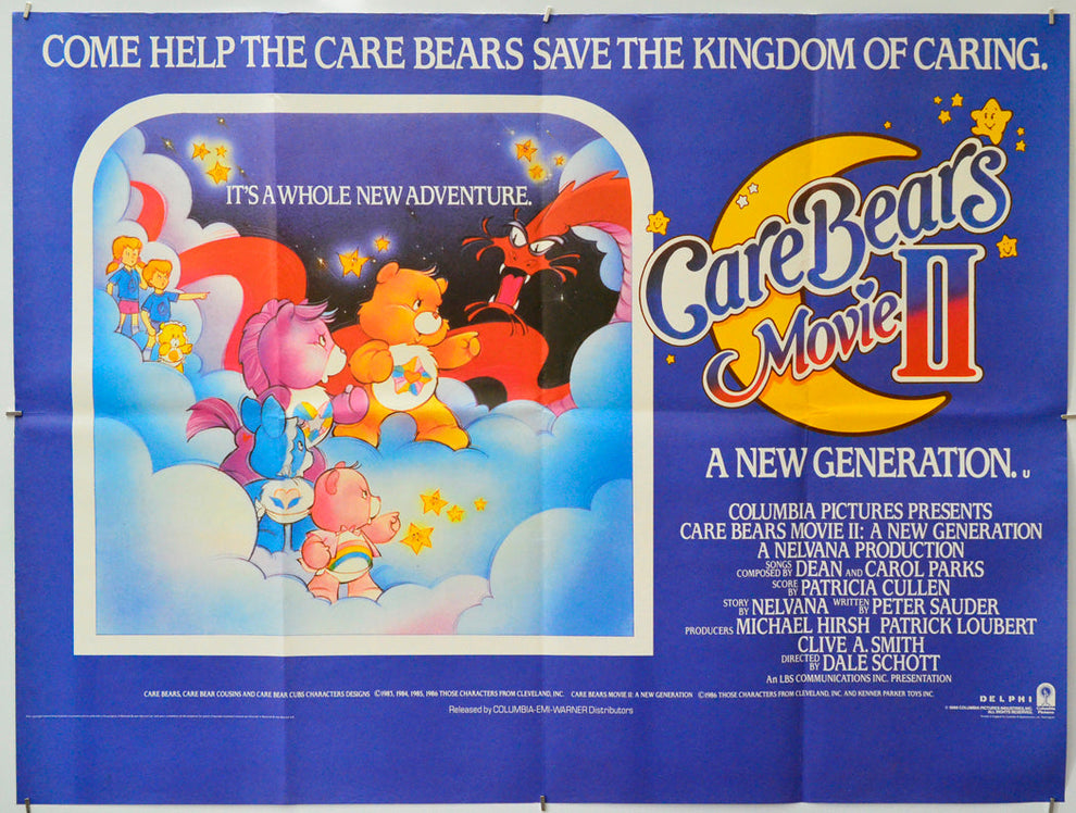 “Care Bears Movie 2 : A New Generation” Original Quad Poster - Film Po ...