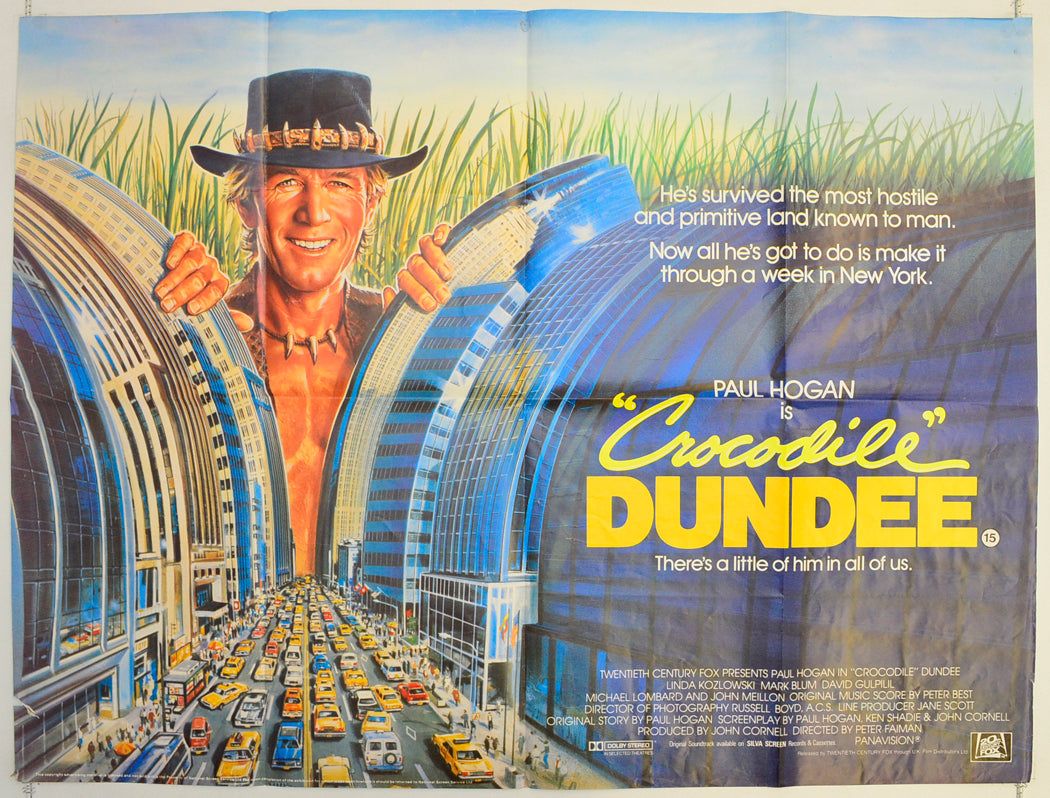 “Crocodile Dundee” Original Quad Poster - Film Poster - Movie Poster ...