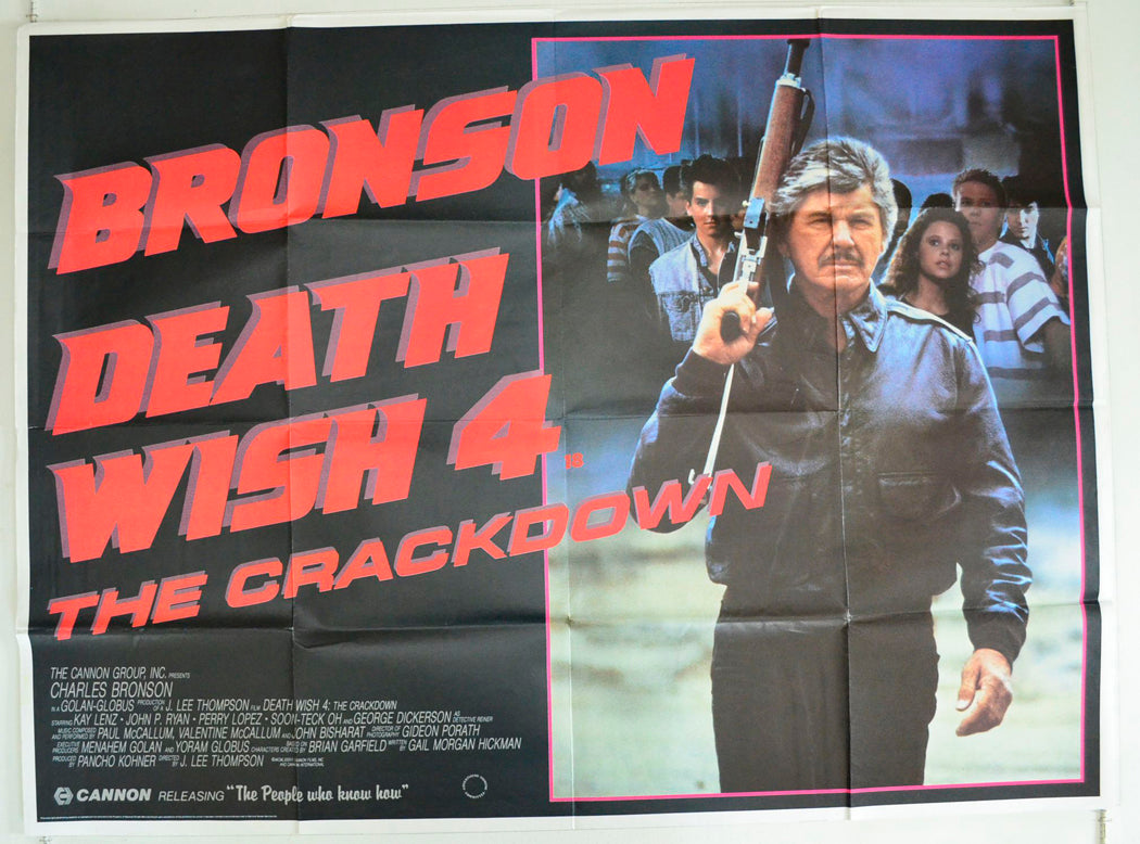 Death Wish 4 The Crackdown Original British Quad Poster Film Pos death-wish-4-the-crackdown-original-british-quad-poster-film-pos