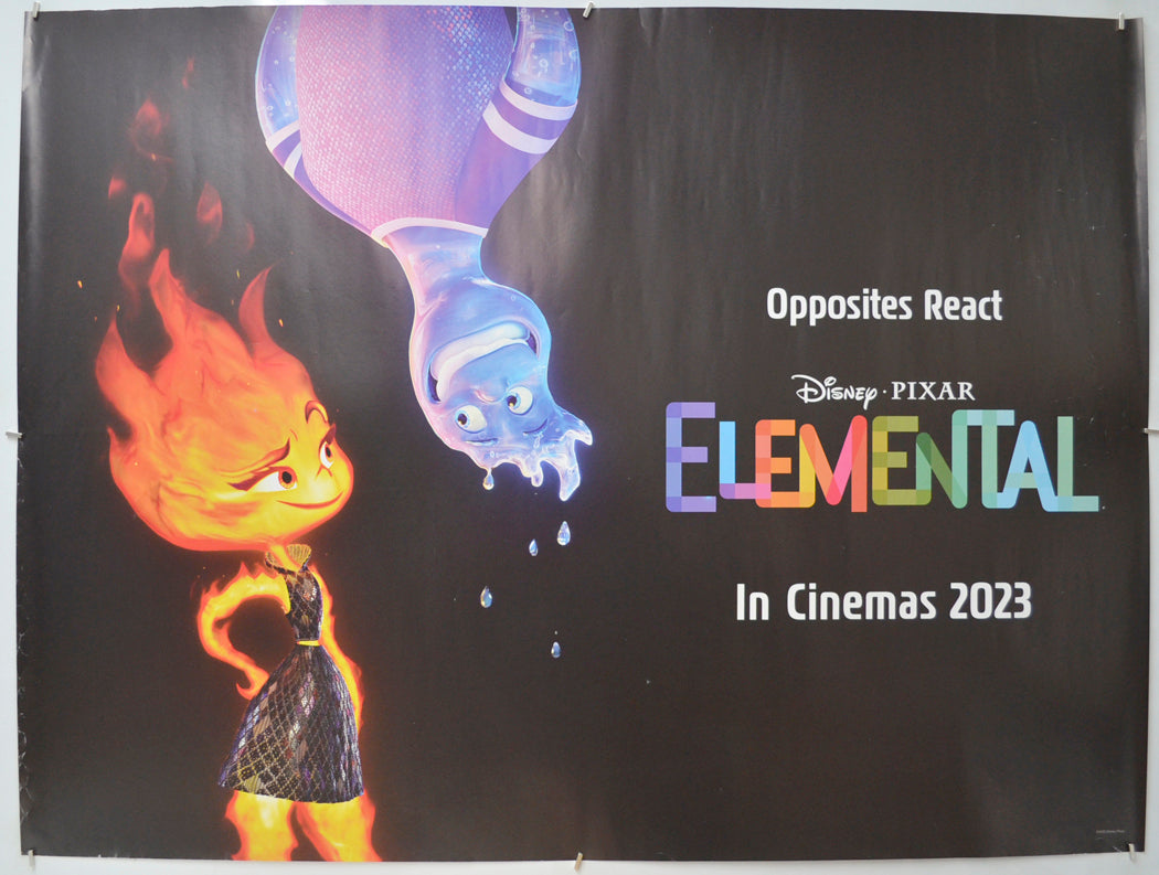 “Elemental” (Teaser / Advance Version) Original Quad Poster - Film Pos ...