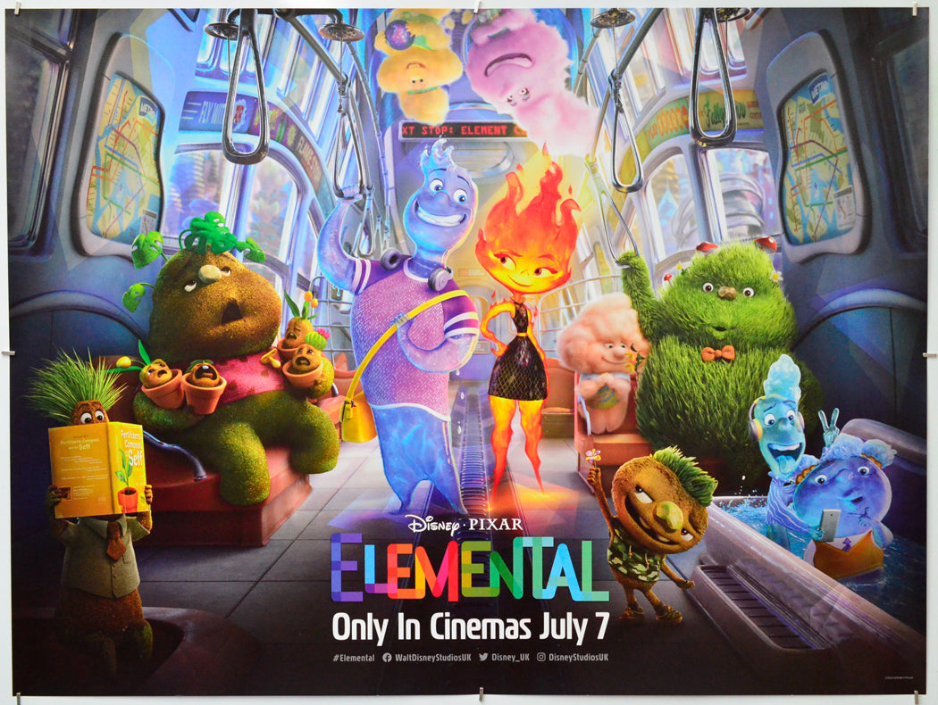 “Elemental” Original Quad Poster - Film Poster - Movie Poster – pastposters