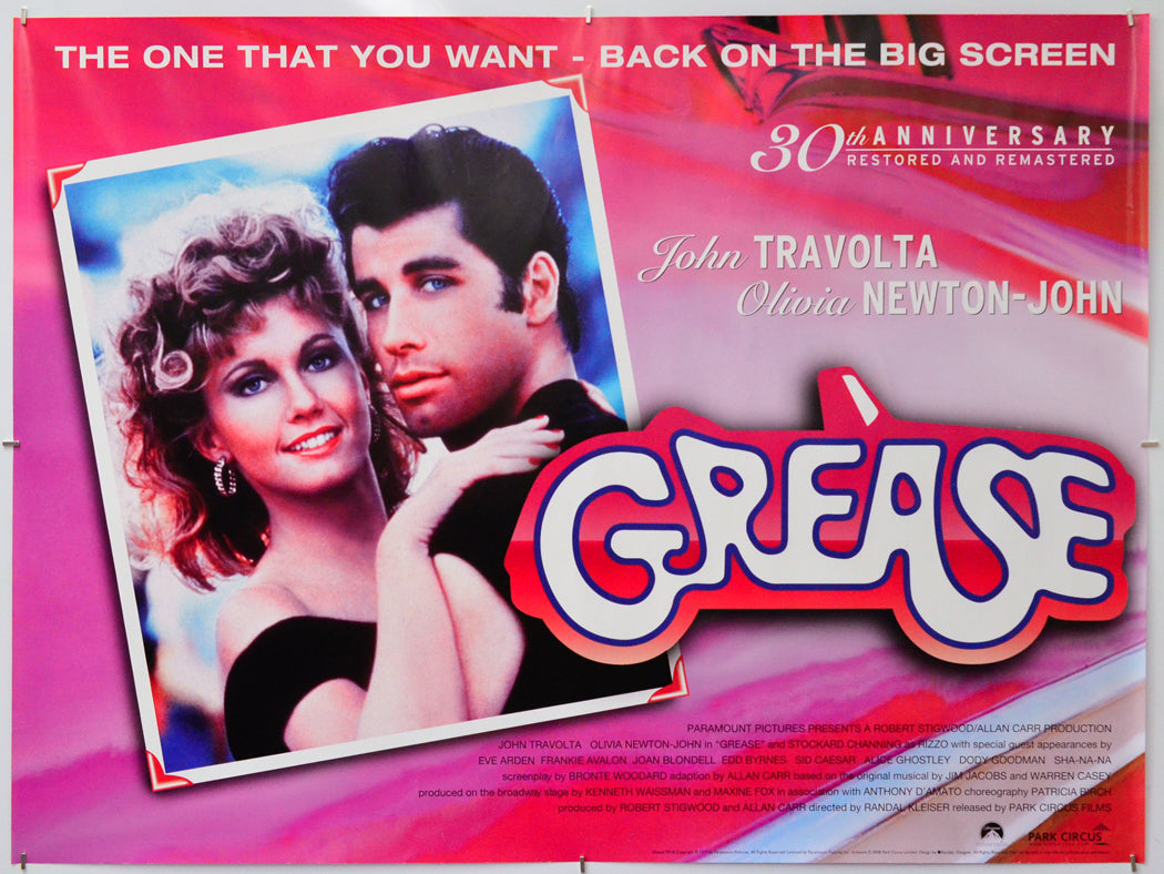 “Grease” Original Quad Poster - Film Poster - Movie Poster – pastposters
