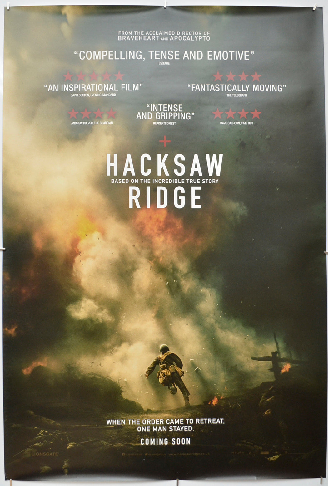 “Hacksaw Ridge” - Original One Sheet Poster - Film Poster - Movie Post ...