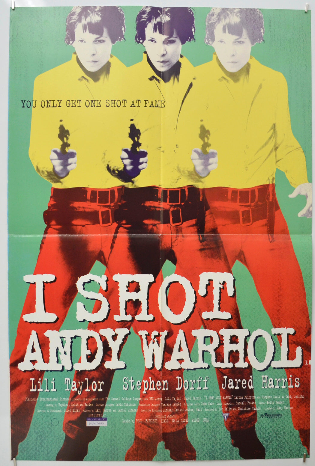 “I Shot Andy Warhol” (Green Background Version) Original Double Crown ...
