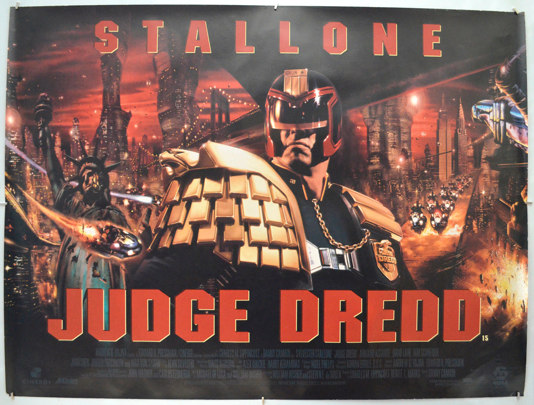 “Judge Dredd” Original Quad Poster - Film Poster - Movie Poster – pastposters
