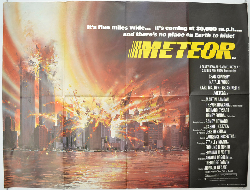 “Meteor” Original Quad Poster - Film Poster - Movie Poster – pastposters