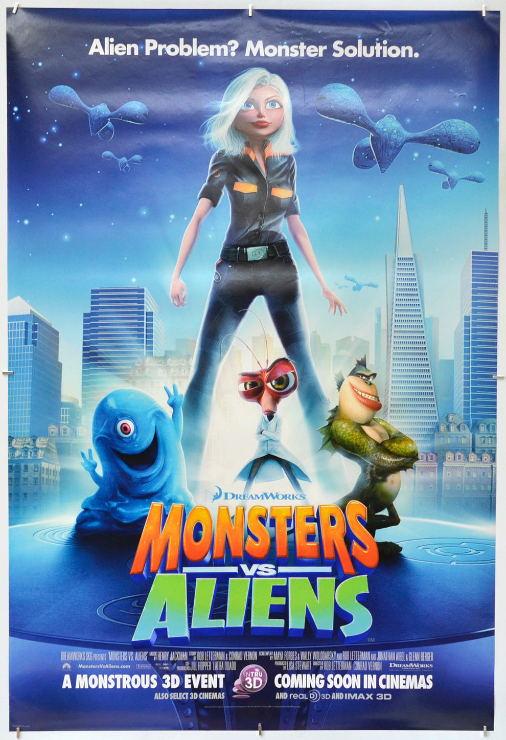 “Monsters vs Aliens” Original One Sheet Poster - Film Poster - Movie P ...