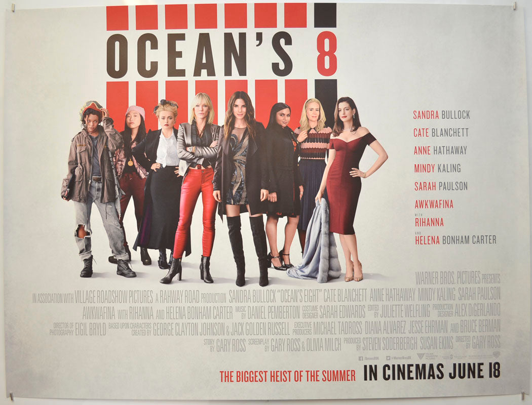 “Ocean's 8” Original Quad Poster - Film Poster - Movie Poster – pastposters