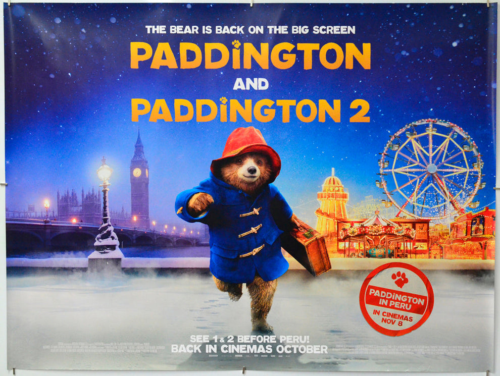 “Paddington and Paddington 2” Original Quad Poster - Film Poster - Mov ...