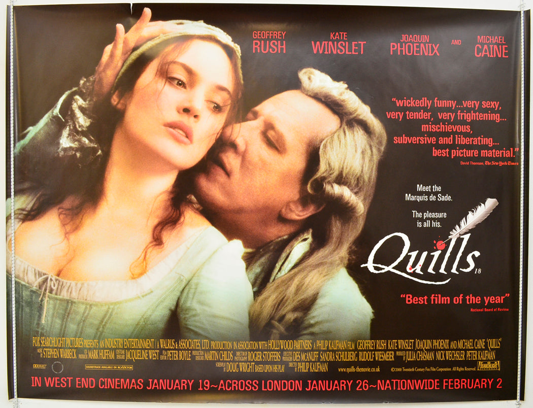 “Quills” Original Quad Poster - Film Poster - Movie Poster – pastposters