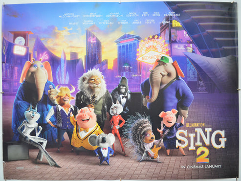 “Sing 2” Original Quad Poster - Film Poster - Movie Poster – pastposters