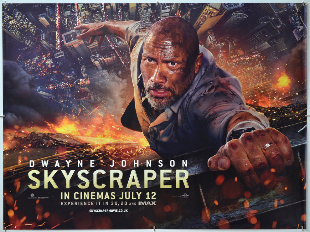 “Skyscraper” Original Quad Poster - Film Poster - Movie Poster ...