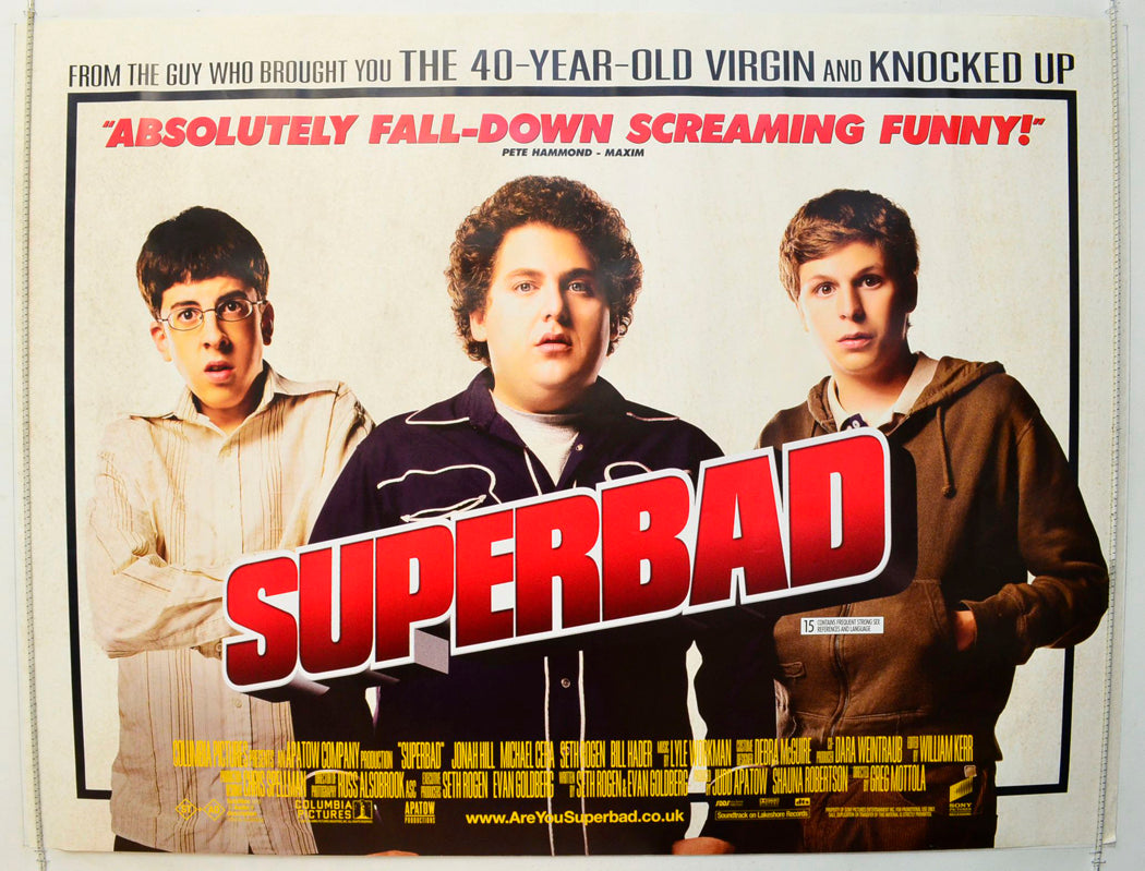 Superbad Original British Quad Poster Film Poster Movie Poster Superbad Original British Quad Poster Film Poster Movie Poster