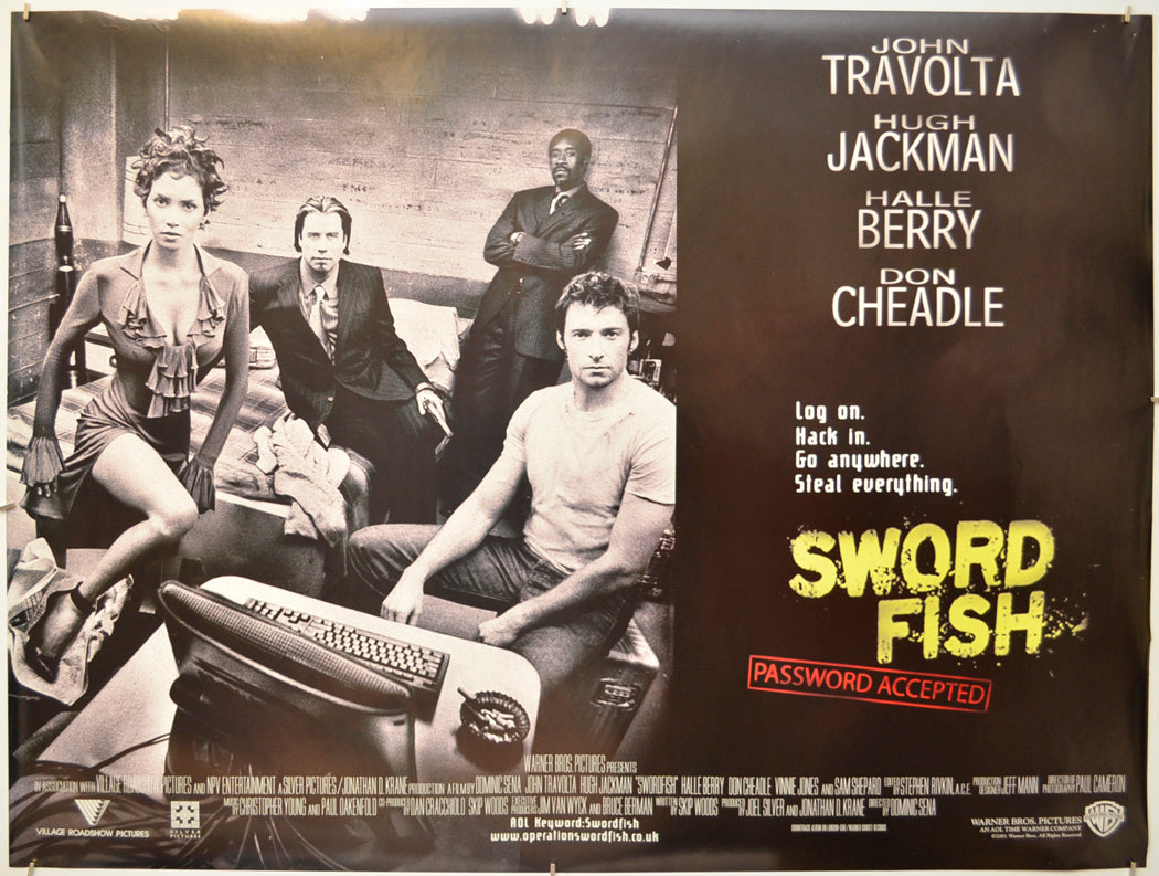 “Swordfish” Original Quad Poster - Film Poster - Movie Poster – pastposters