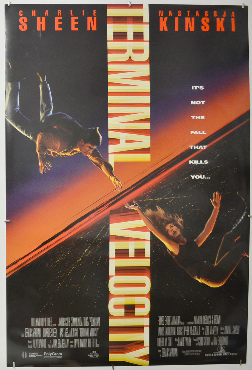 “Terminal Velocity” Original One Sheet Poster - Film Poster - Movie Po ...