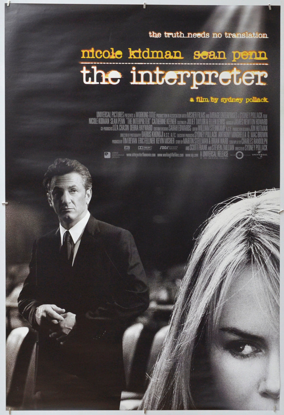 “The Interpreter” Original One Sheet Poster - Film Poster - Movie Post ...