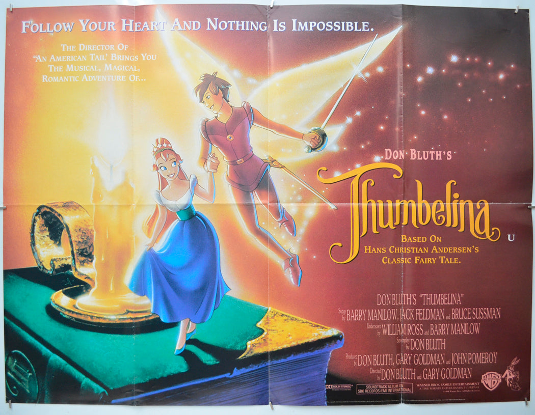 “Thumbelina” - Original Quad Poster - Film Poster - Movie Poster ...