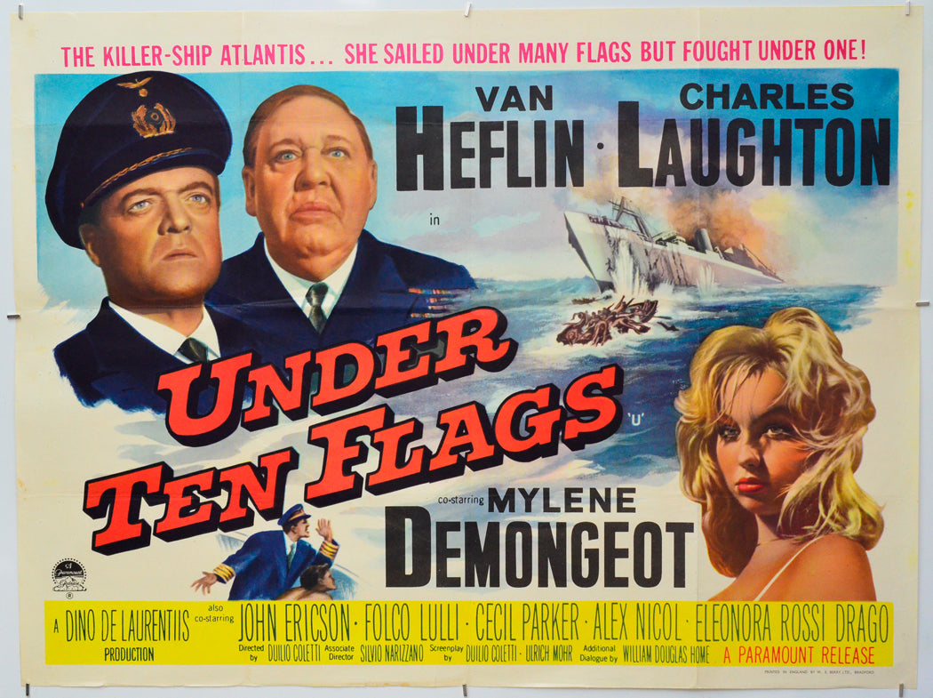 “Under Ten Flags” Original Quad Poster - Film Poster - Movie Poster ...