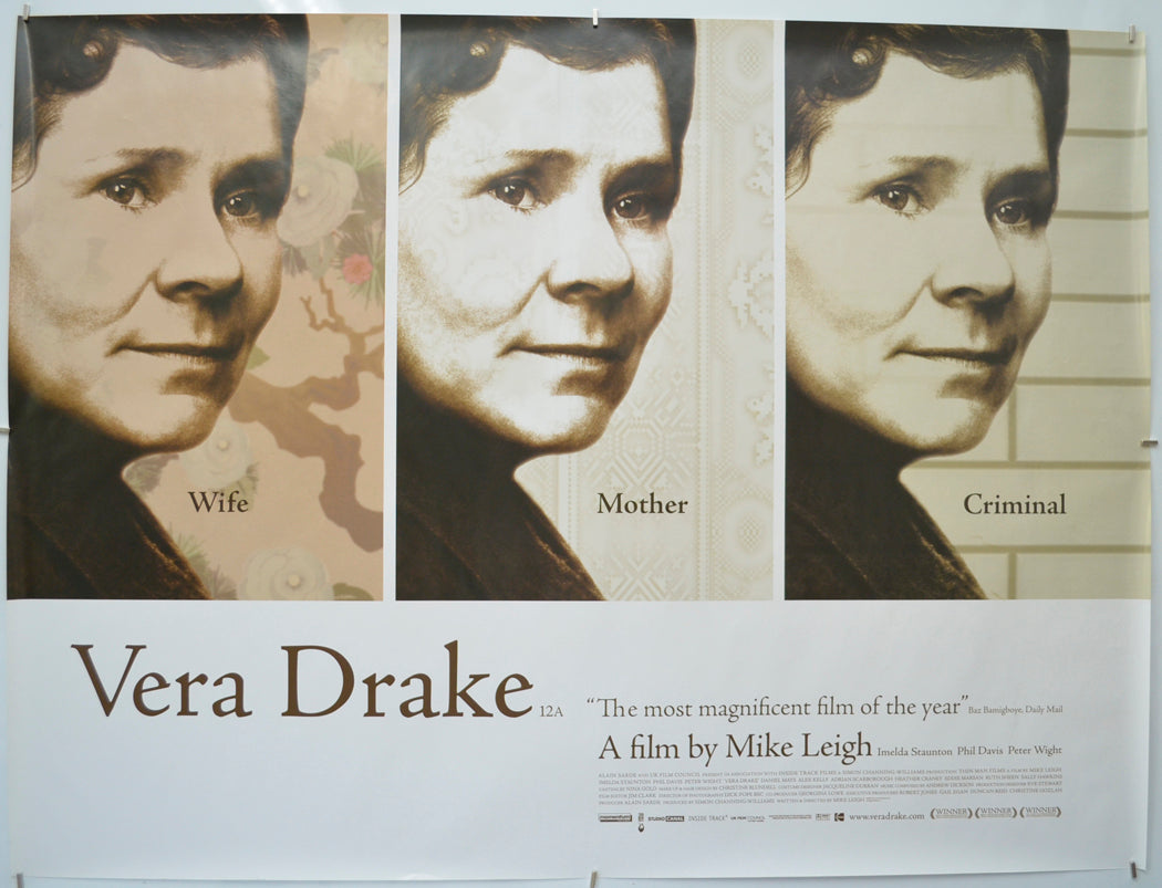 “Vera Drake” - Original Quad Poster - Film Poster - Movie Poster ...