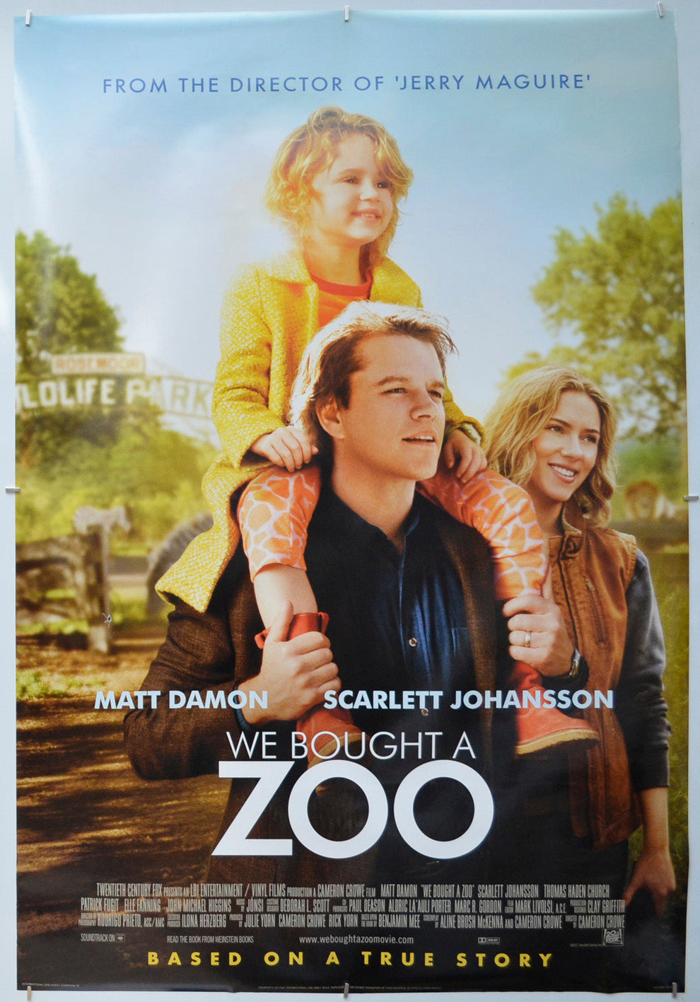 “We Bought A Zoo” Original One Sheet Poster - Film Poster - Movie Post ...